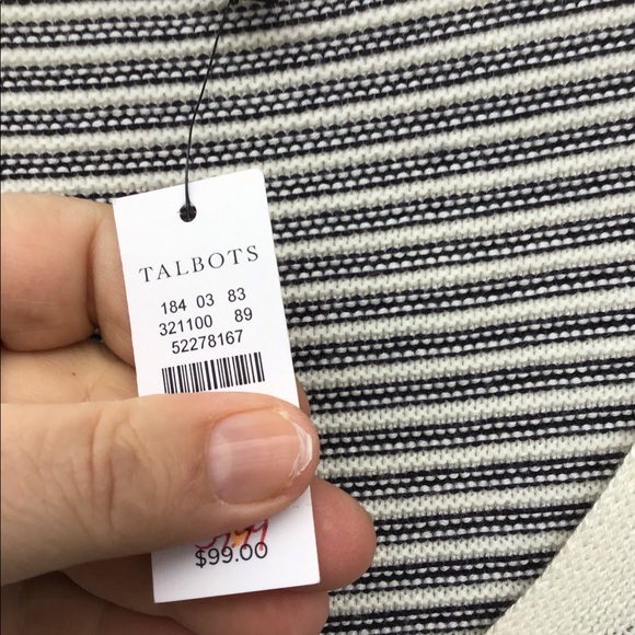 Talbots | Sweaters | Nwt Talbots Perfect For Leggings Cream Navy Stripe ...